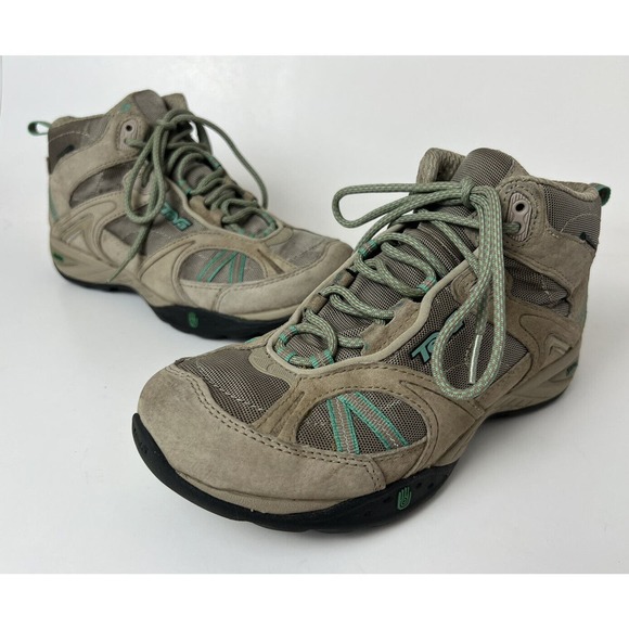 Teva | Shoes | Teva Hiking Waterproof 03467 Womans Tan Teal Boot ...
